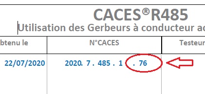 Vérification de la validité d'un CACES® - A2CF